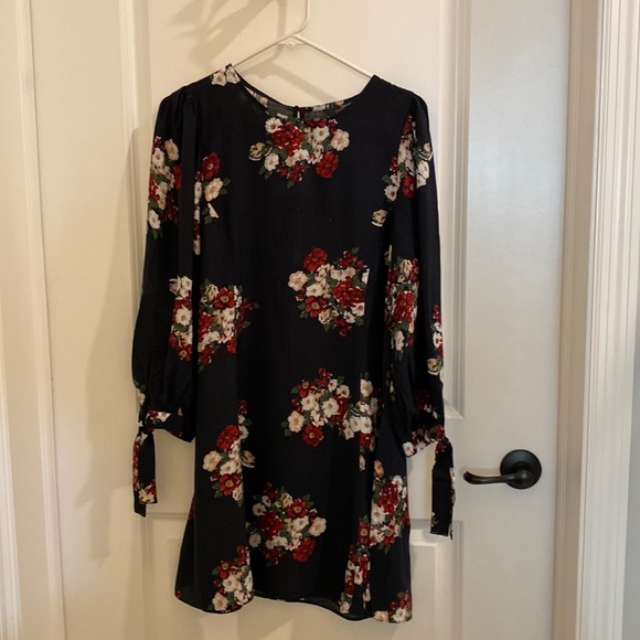 Zara | Dresses | Zara Premium Collection Floral Dress Navy | Poshmark